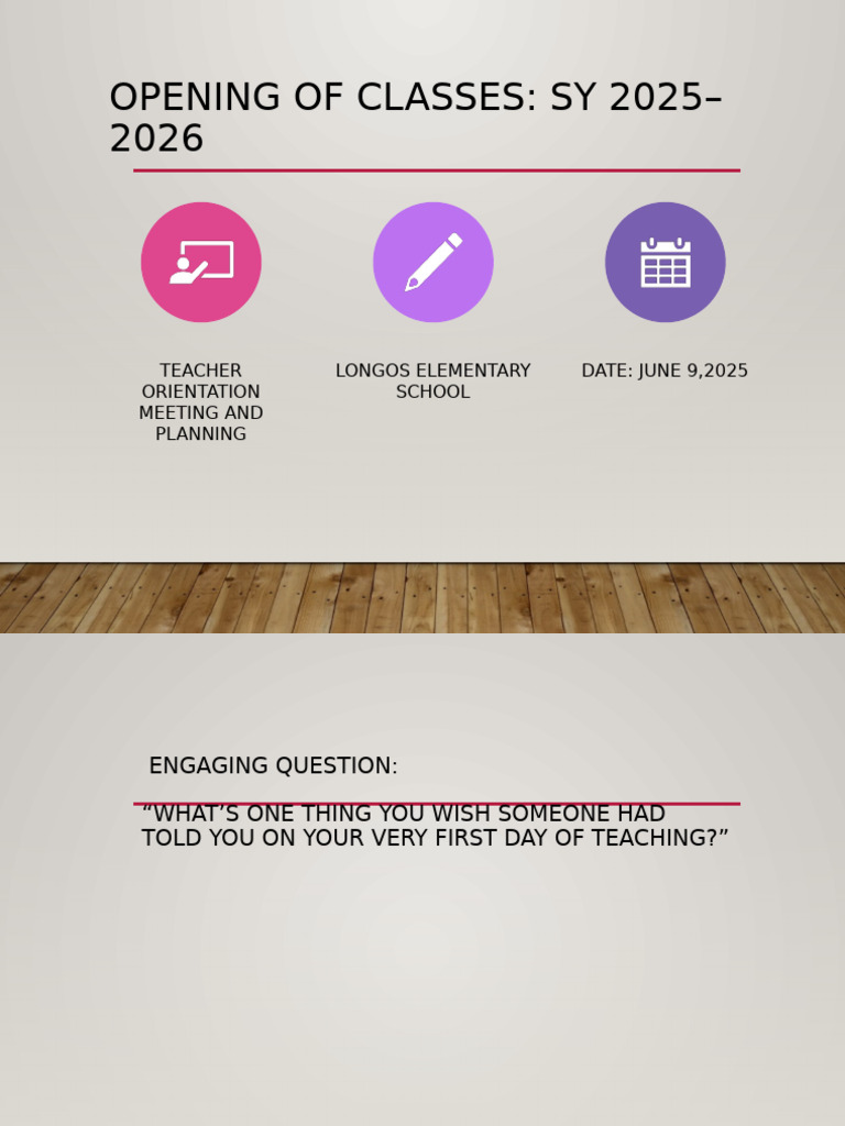 Orientation Meeting and Planning - Opening - of - Classes - SY2025-2026 ...