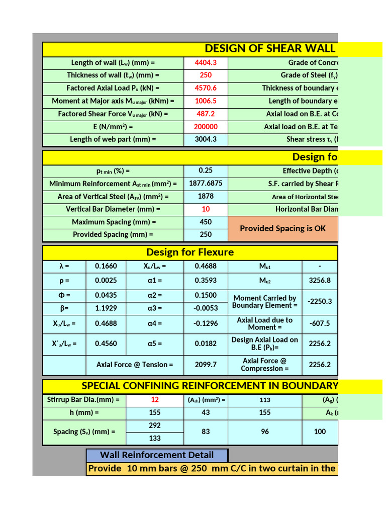 Shear Wall Design per IS 4404 Standards | PDF | Structural Engineering ...