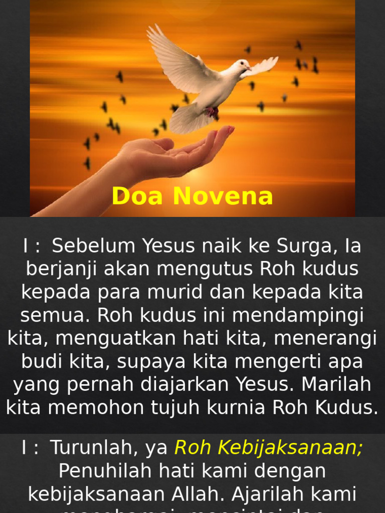 Doa Novena Roh Kudus dan Kurnia-Nya | PDF