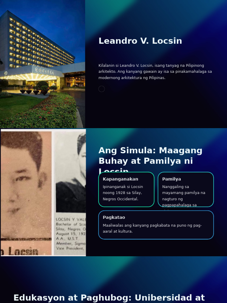 Leandro V Locsin Isang Alamat NG Arkitektura - PPTX 20250525 174410 0000 | PDF