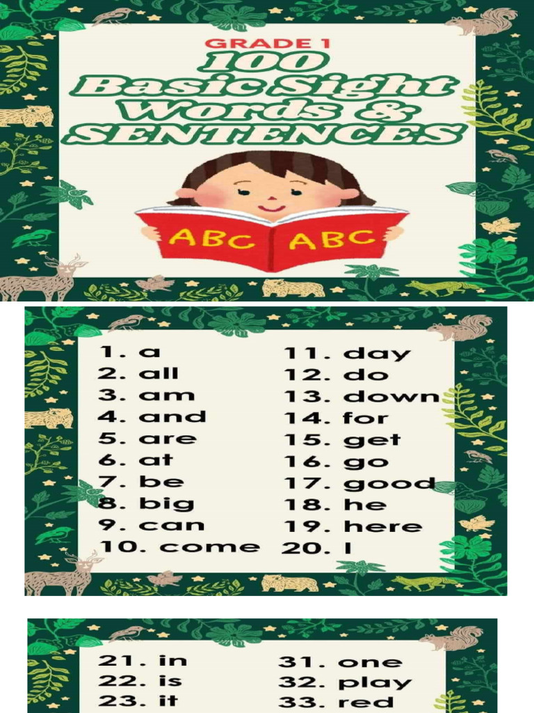 100 Basic WOrds and Sentences | PDF
