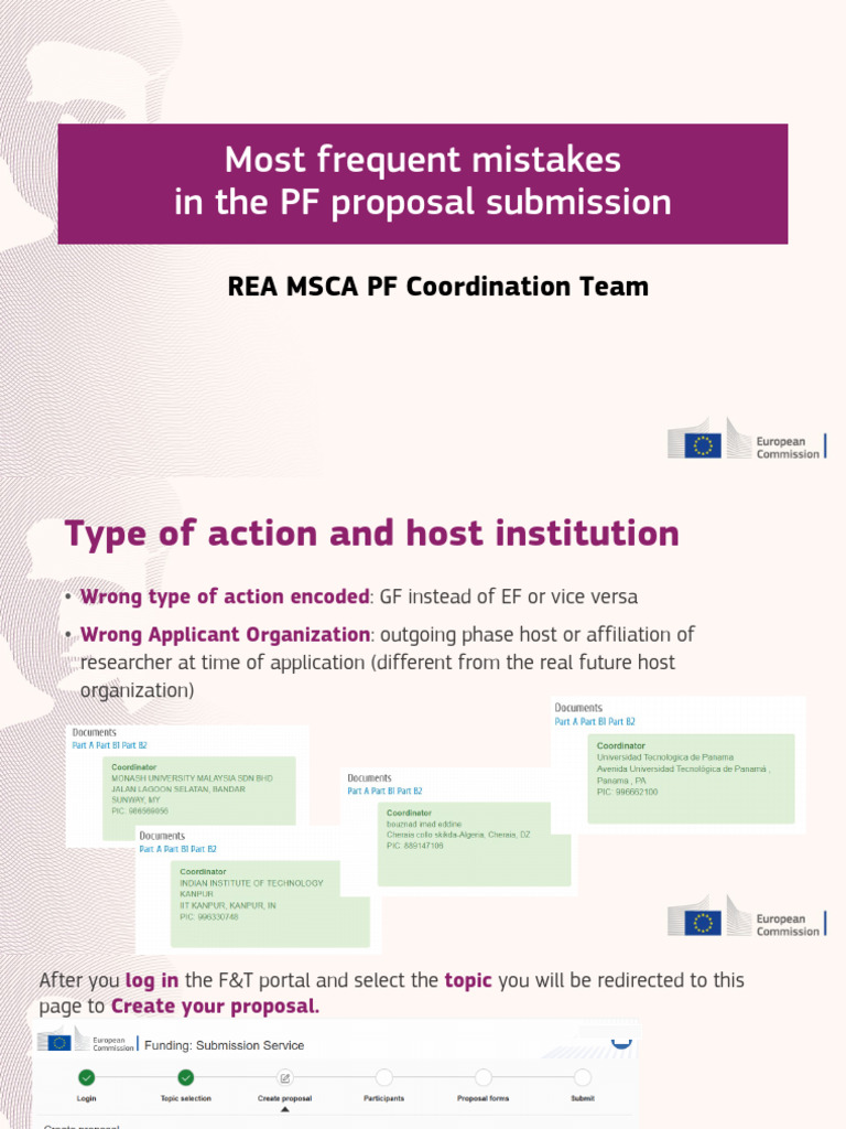 Most Common Mistakes in MSCA-PF Submission Forms 2025 | PDF | Computing