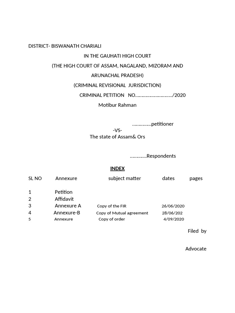 Quashing FIR: Motibur Rahman Case | PDF | Complaint | Affidavit