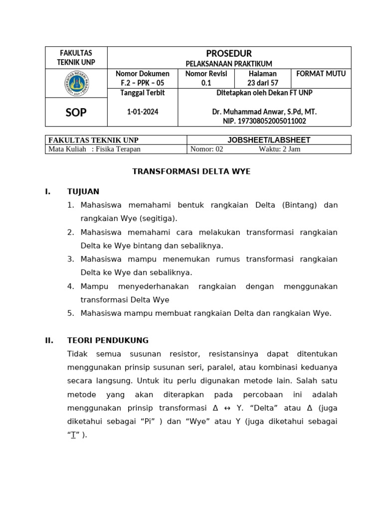 Labsheet Segitiga Bintang | PDF
