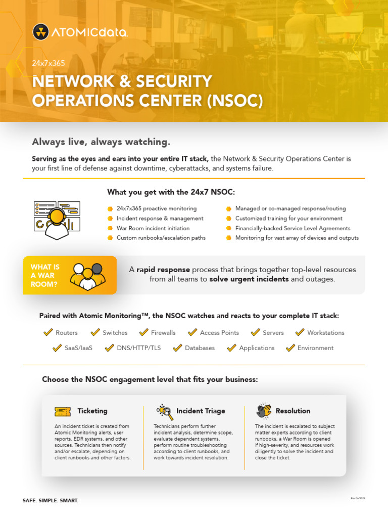 InfoSheet Network Security Operations Center | PDF | Computer Network | Computing