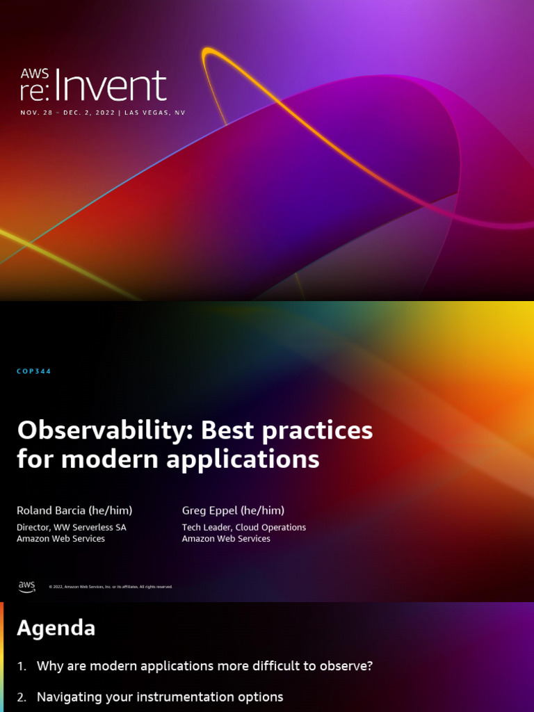 COP344 Observability Best Practices For Modern Applications | PDF | Amazon Web Services ...