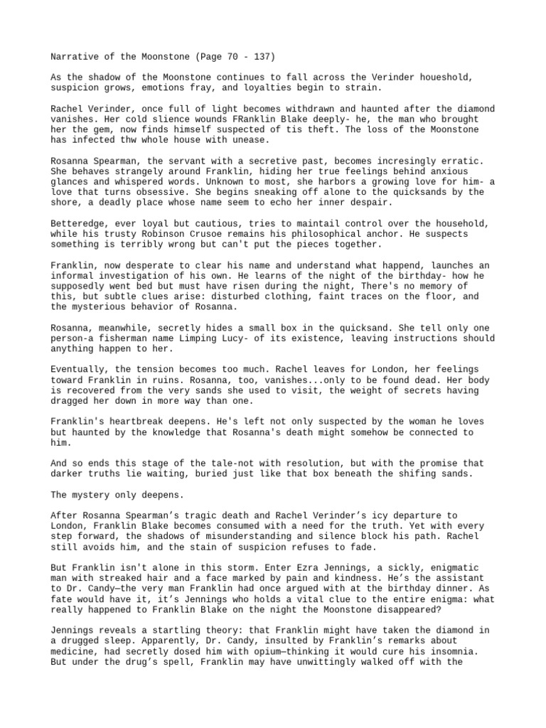 Narrative of The Moonstone (Page 70 | PDF | The Moonstone