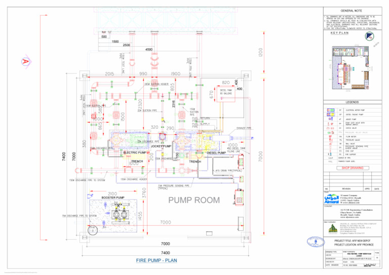 Afif Pump Room - Fire Pump Plan | PDF