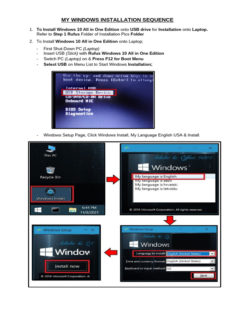 Windows 10 - All in One Installation Sequence - GPT & MBR | PDF | Icon ...