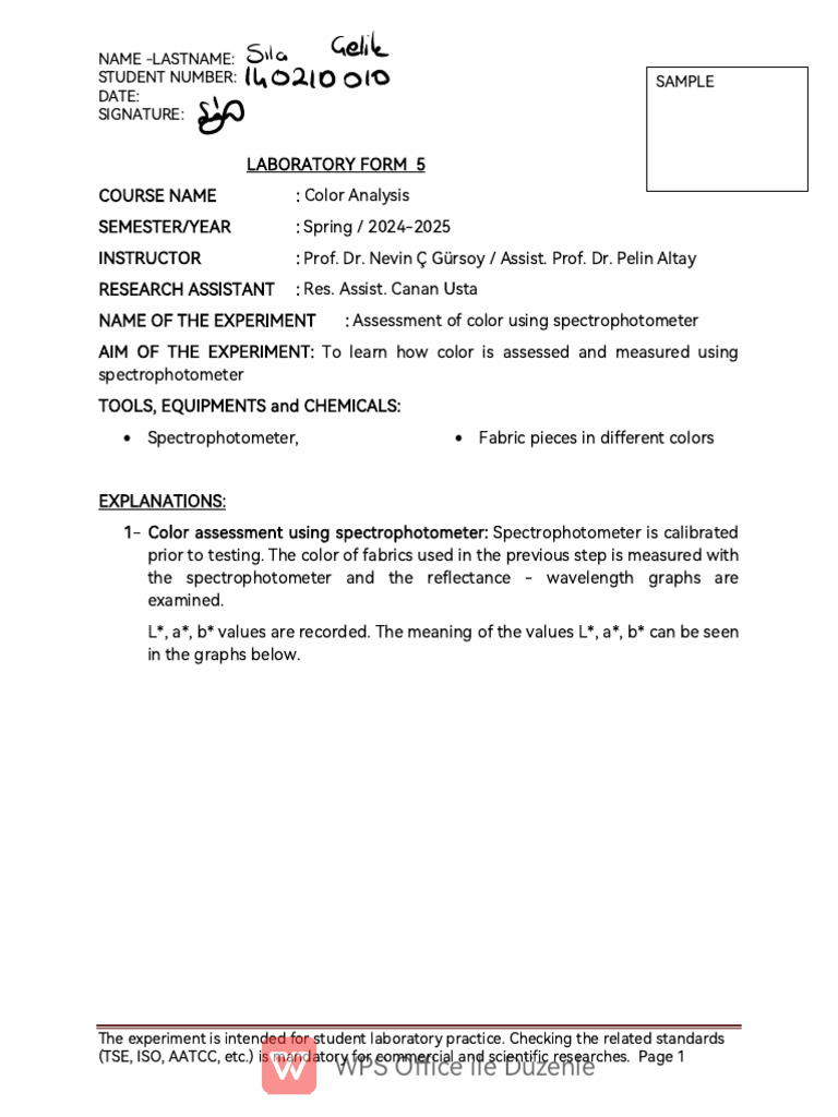 Lab 5-Color Evaluation With Spectrophotometer | PDF | Spectrophotometry ...