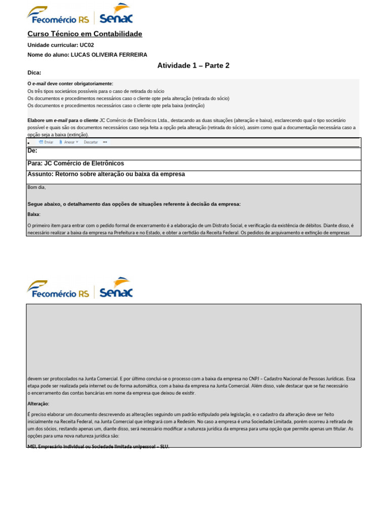 Atividade 1 - UC 02 Modelo de Entrega 2 | PDF