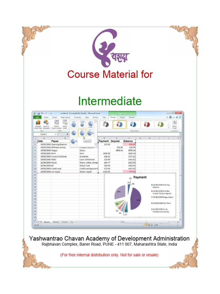 Excel Intermediate Excel 2010 YASHADA 12-5-15-Optimized | PDF | Microsoft Excel | Software