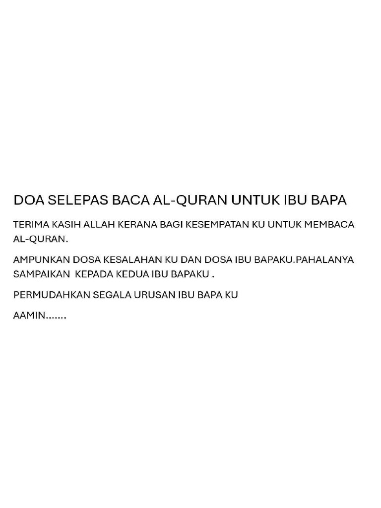 Doa Ngaji Selepas | PDF