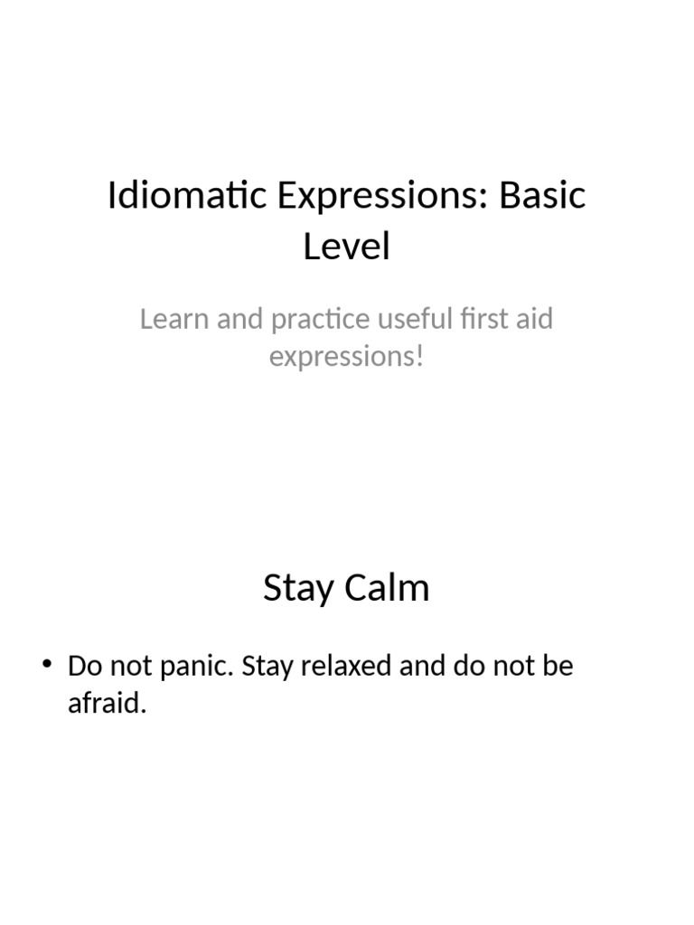 Idiomatic Expressions Basic Level | PDF