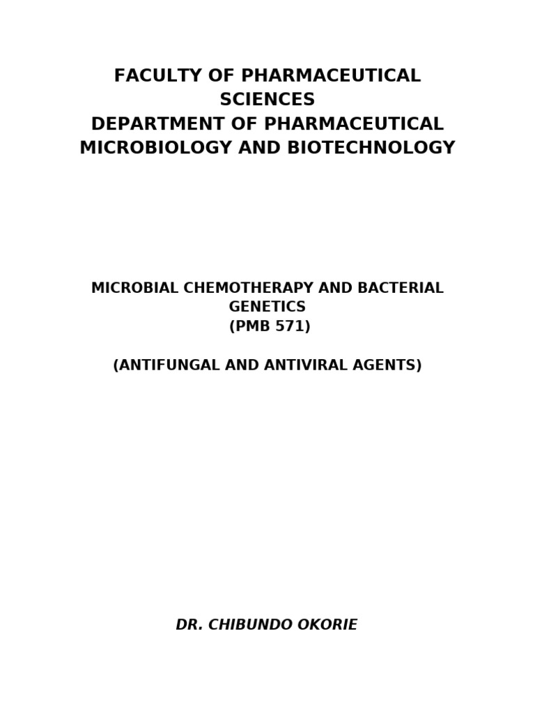 Antifungal and Antiviral Note (PMB 571) 2025 | PDF | Virus | Antiviral Drug