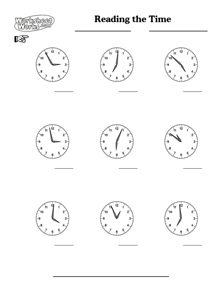 Clock Reading Practice Worksheet | PDF