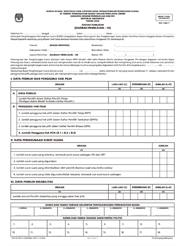 Form. C. Hasil Salinan - DPR | PDF