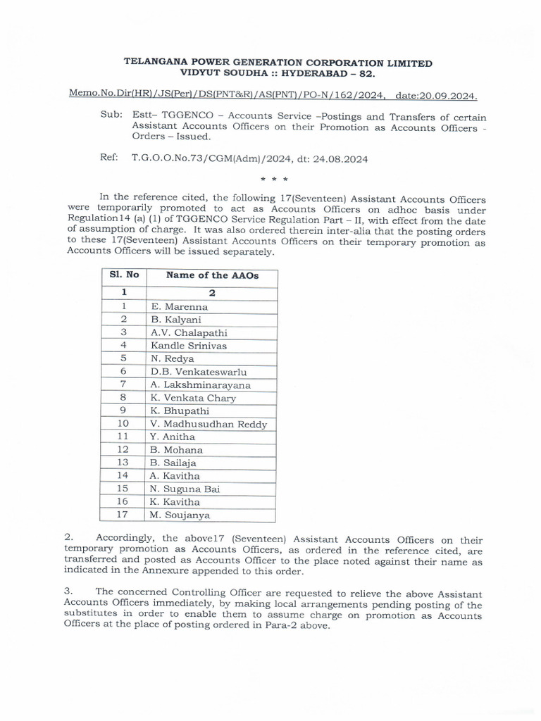 AAO To AO Posting Orders | PDF