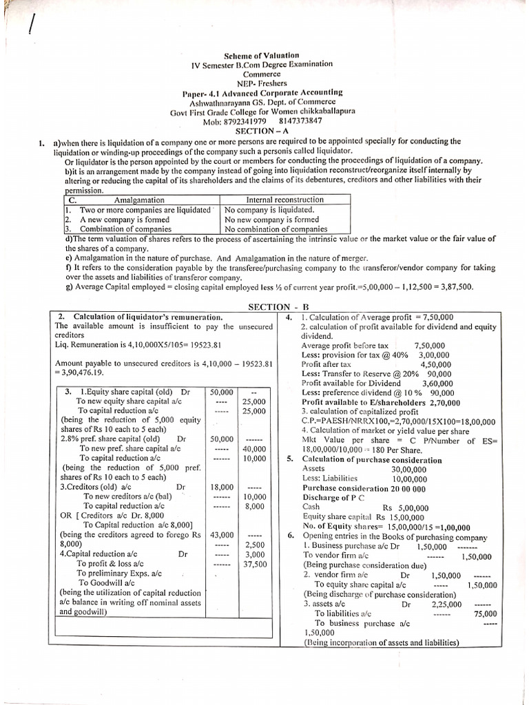 ACA 2023 Answers | PDF