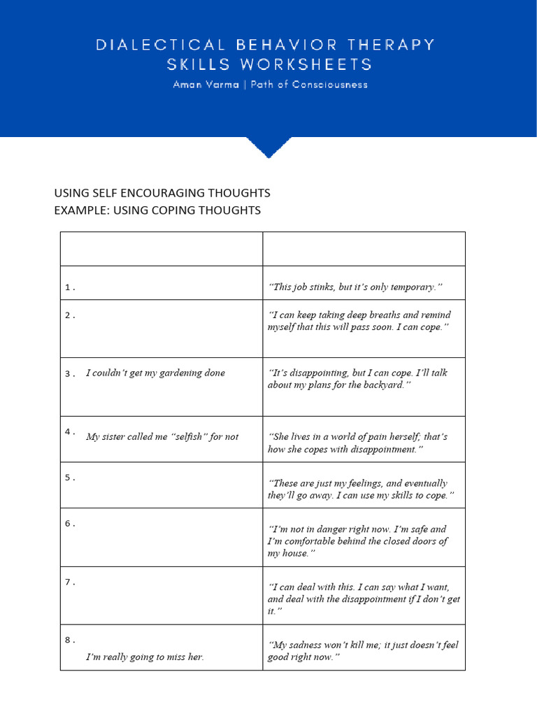 Coping Thoughts Worksheet for Anxiety | PDF | Chess Theory | Chess