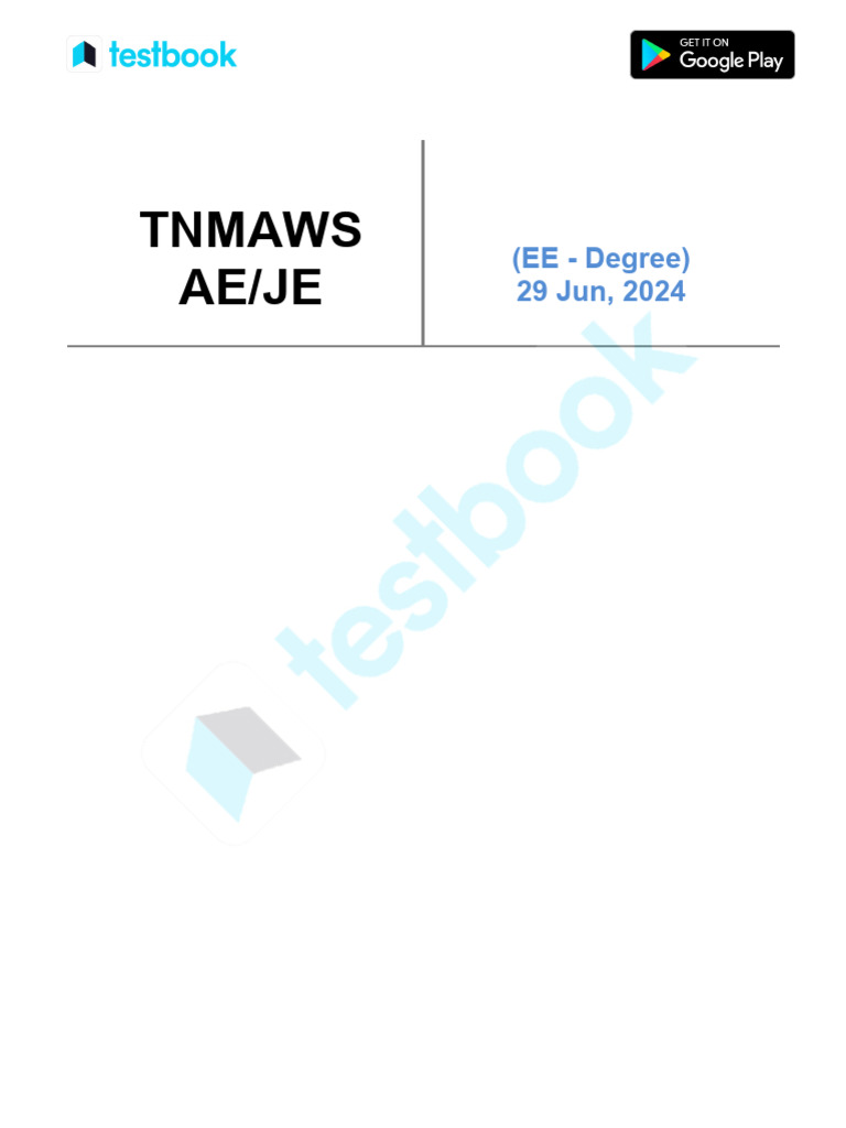 TNMAWS AE, JE (Electrical Engineering - Degree) Official Paper (Held in ...