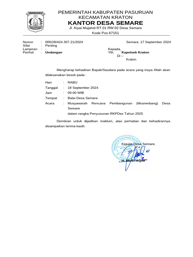 031 - 20230710 - Undangan Musrenbang | PDF