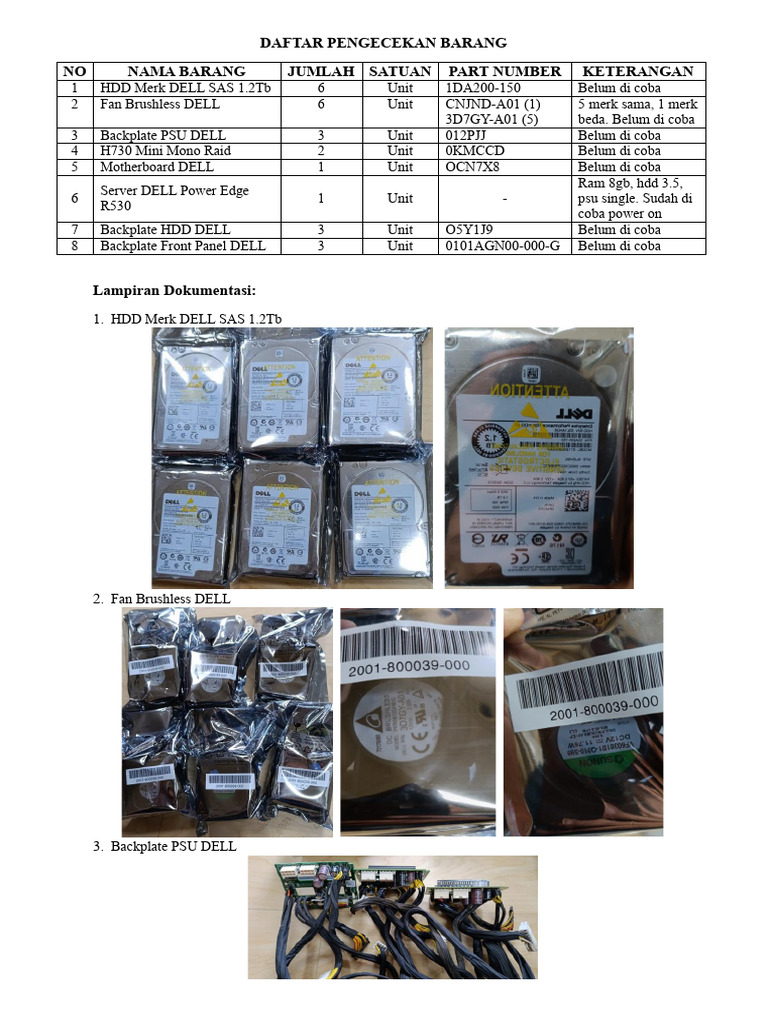 Pengecekan Barang Atc System | PDF