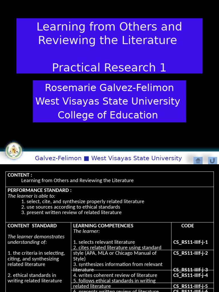 4 Learning From Others and Reviewing The Literature | PDF