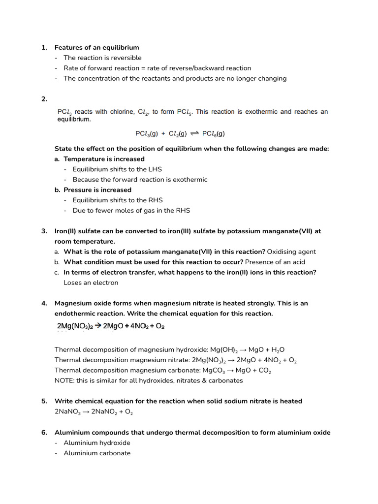 Chemical Reactions - PPR Notes | PDF | Chemical Reactions | Reaction Rate