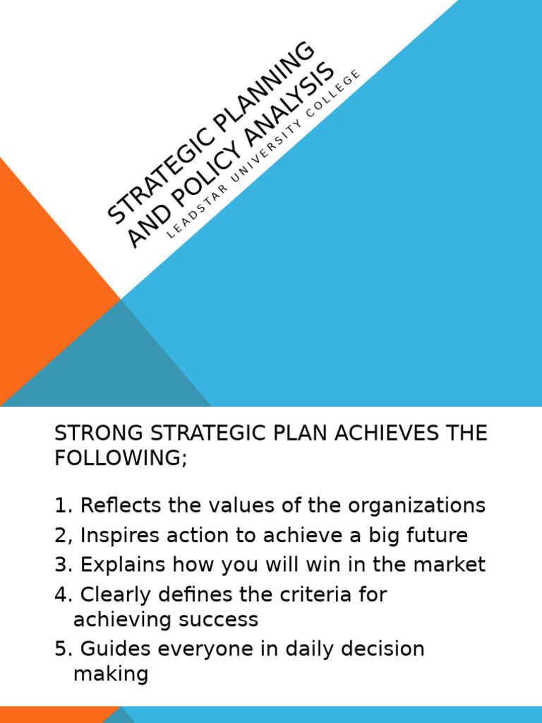 Strategic Planning and Policy Analysis | PDF | Stakeholder (Corporate ...
