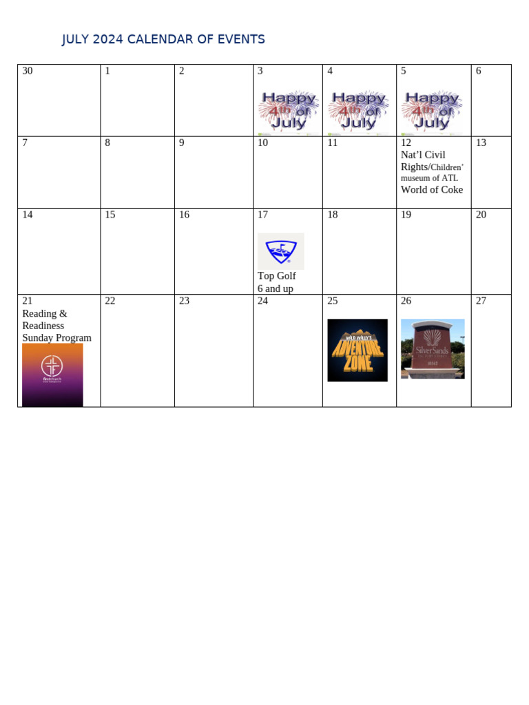 July Calendar 2024 | PDF