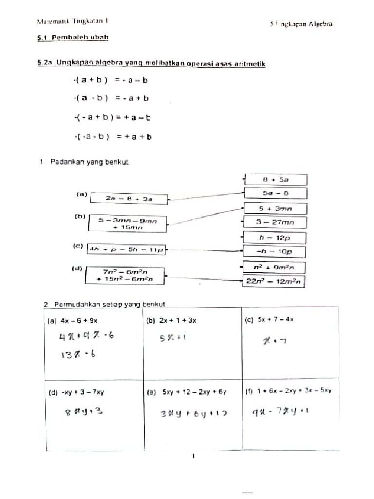 Ungkapan Algebra Siri 3 | PDF
