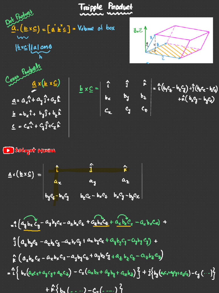 Vector Algebra Tripple and Four Product | PDF