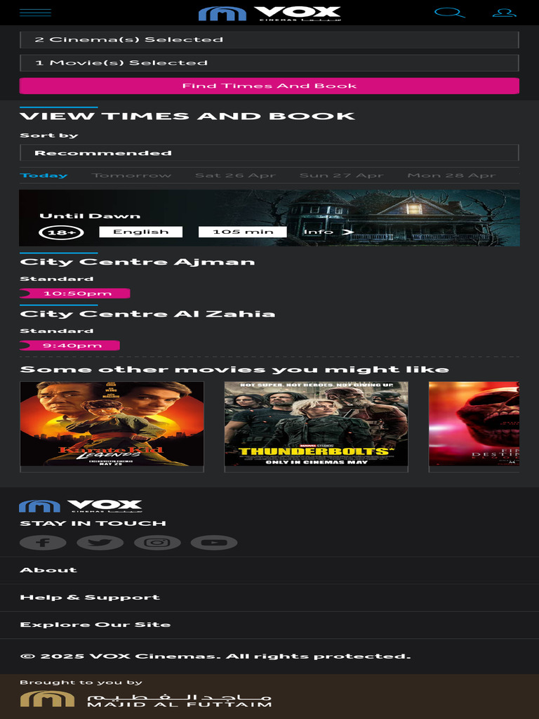 Movies Showing Now in Cinemas VOX Cinemas UAE | PDF
