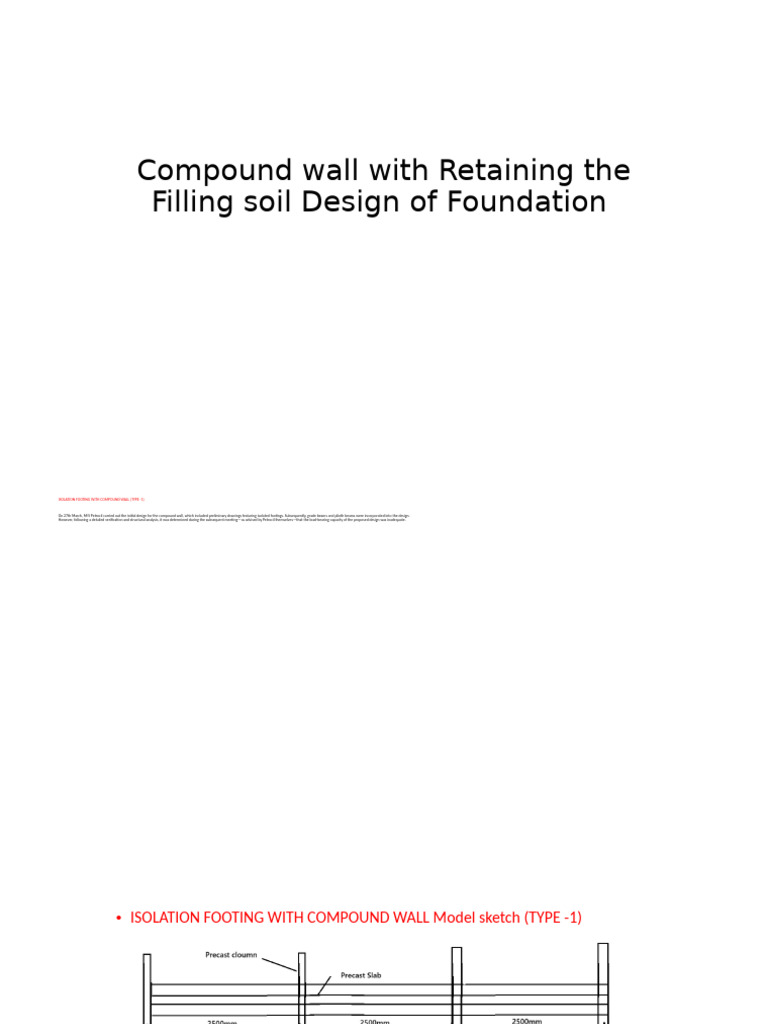 Compound Wall Design Detail Presentation | PDF