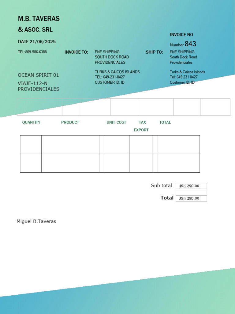Invoice for ENE Shipping - 21/06/2025 | PDF