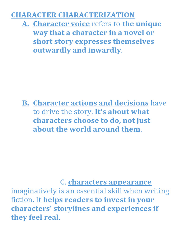Character Characterization | PDF | Thought | The Raven