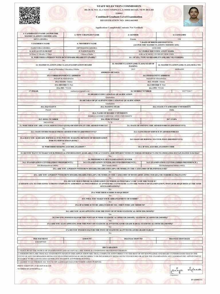 SSC CGL 20025 | PDF