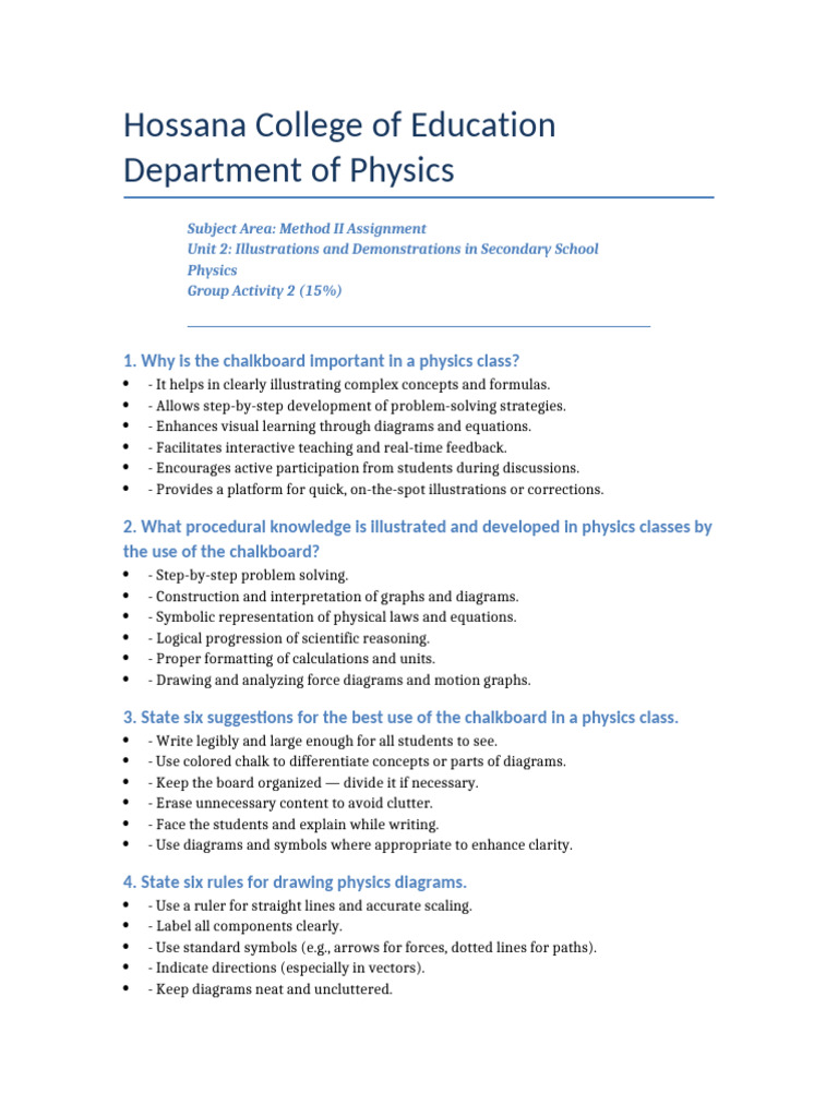 Physics Group Activity Assignment | PDF | Force | Map