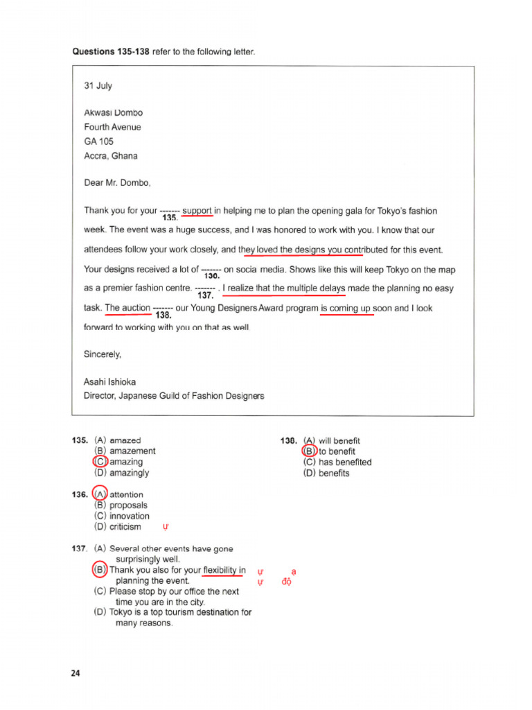 (Key) Unit 1 - Practice Part 6 - Letters | PDF