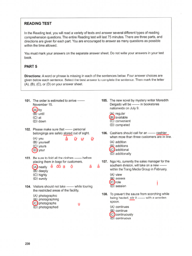 (Key) Unit 10 - Practice Part 5 + Part 6 | PDF