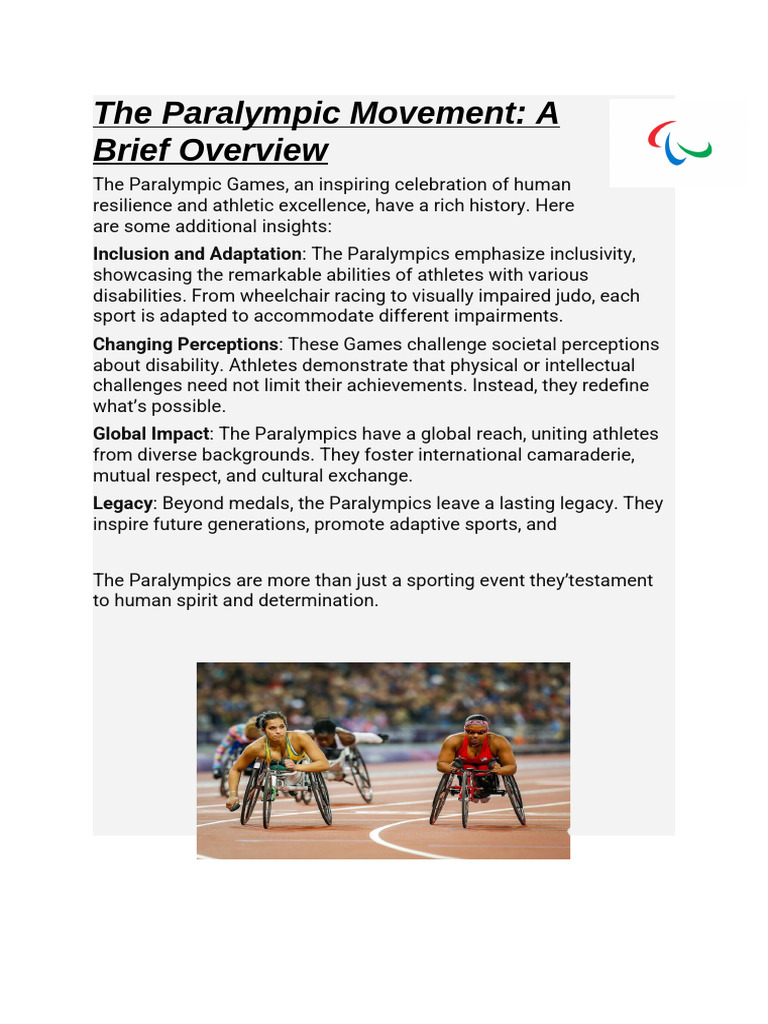 Spirit in Motion: The Paralympic Movement | PDF