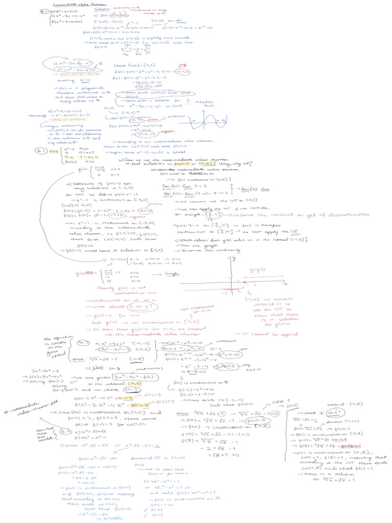 Notes Intermediate Value Theorem 2 | PDF