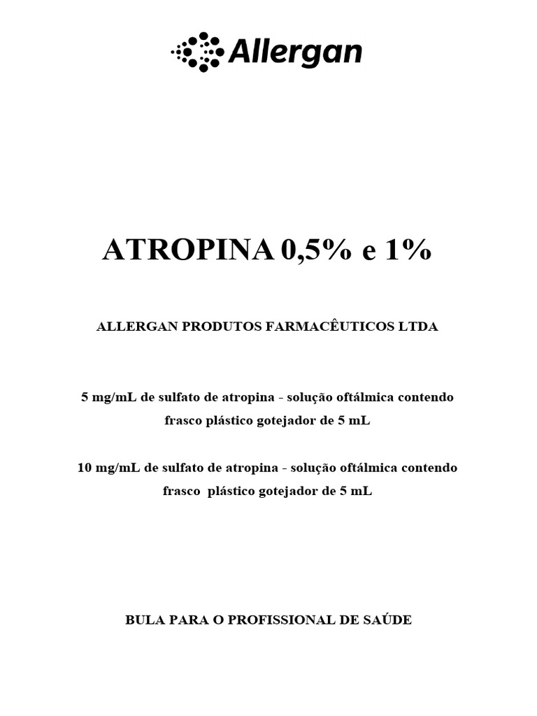 Colirio Atropina 1 Allergan 5ml | PDF | Glaucoma
