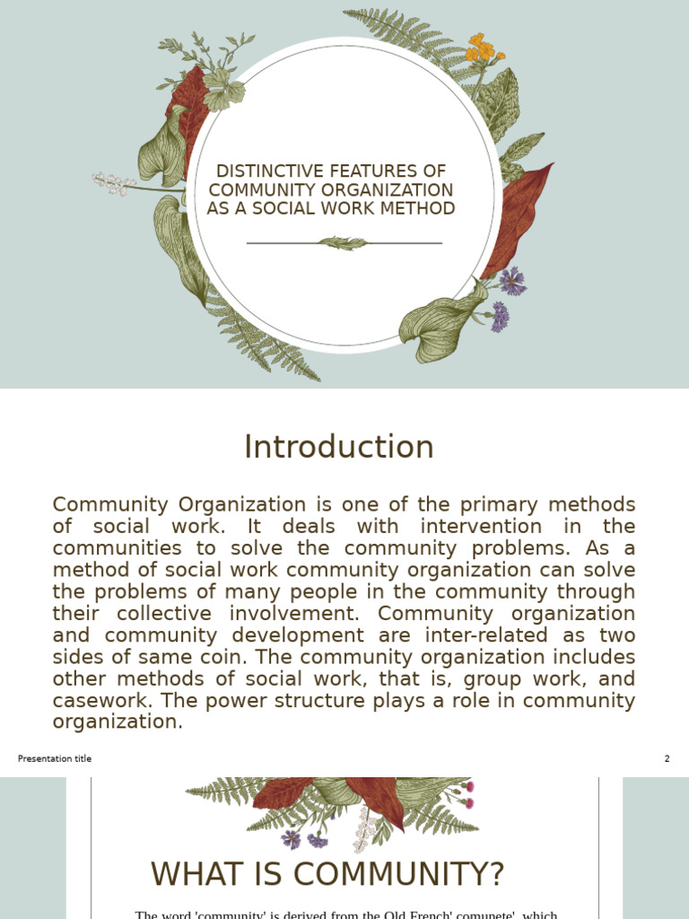 Distinctive-Features of Community Organization As A Social Work Method ...