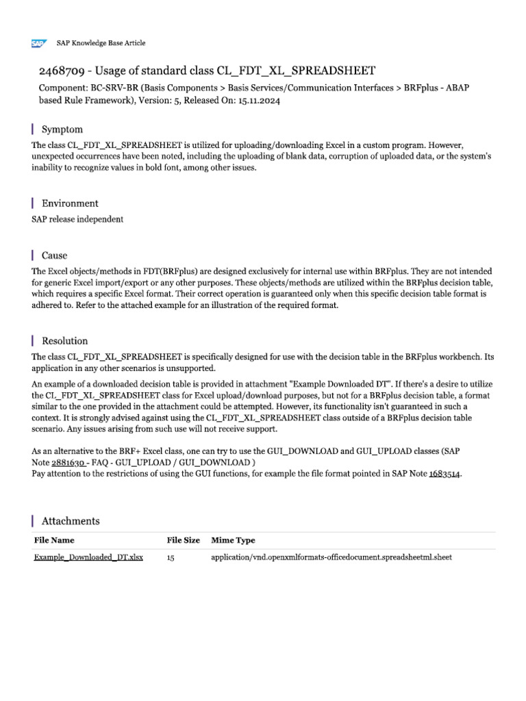 SAP Note 2468709 | PDF