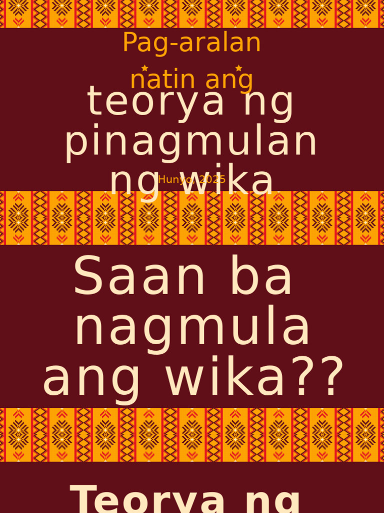 Teorya Sa Pinagmulan NG Wika | PDF
