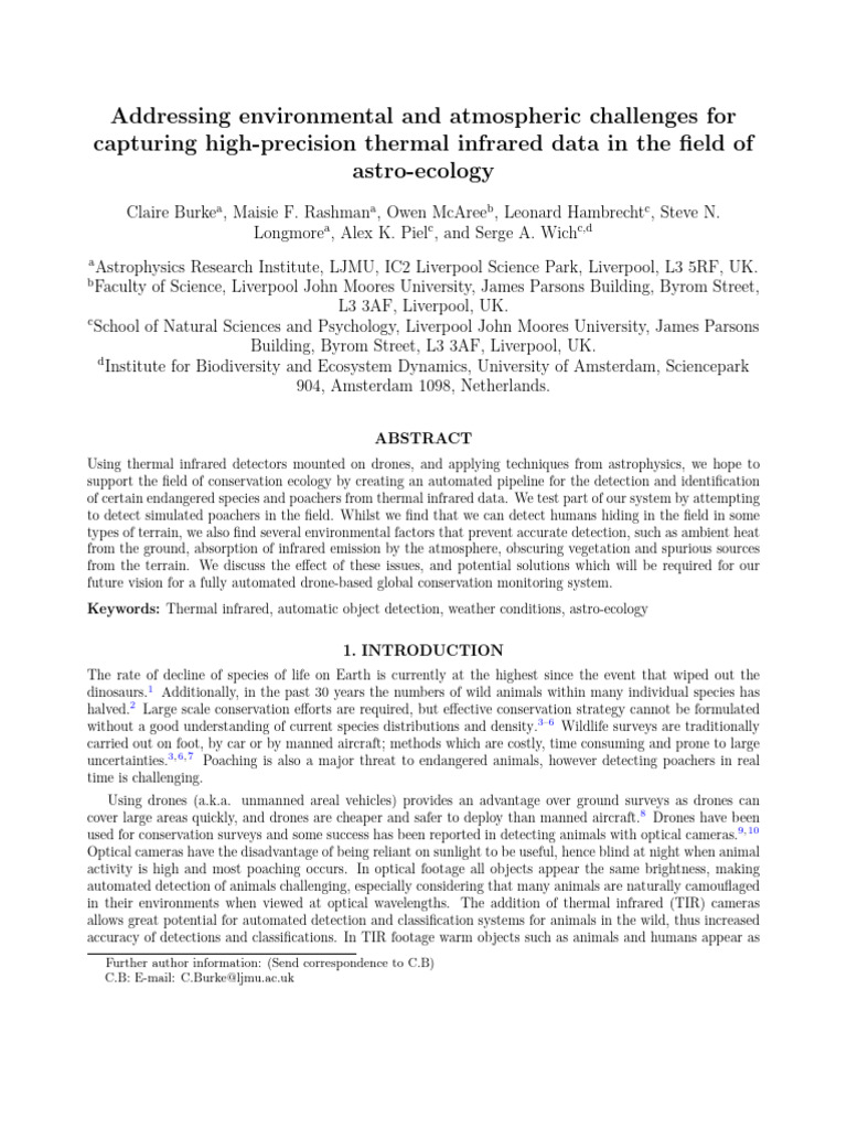 Addressing Environmental and Atmospheric Challenges For Capturing High ...