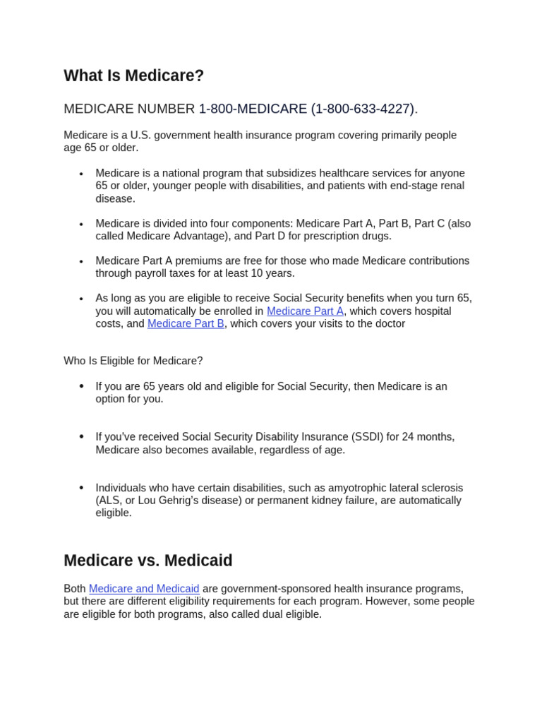 Medicare Overview and Rebuttals | PDF | Medicare (United States ...