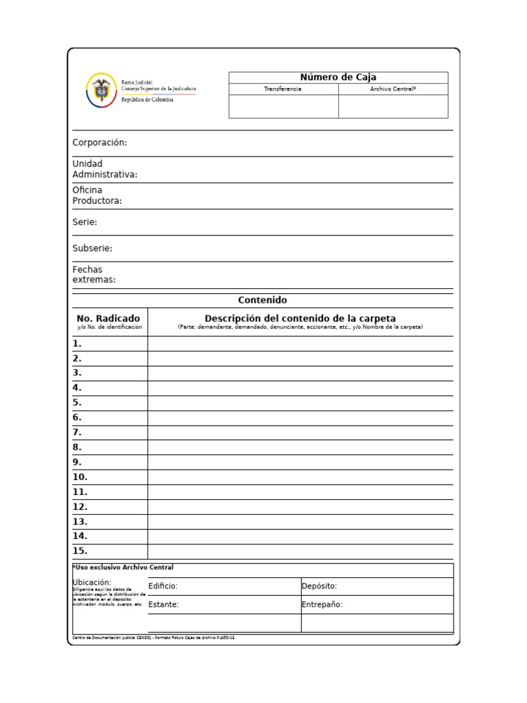 F AGD 15+Formato+Rótulo+Cajas | PDF | Archivo de computadora | Informática